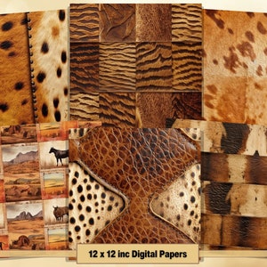 Printable Western Textures Digital Papers, Wild West Pages, Cowboy ...