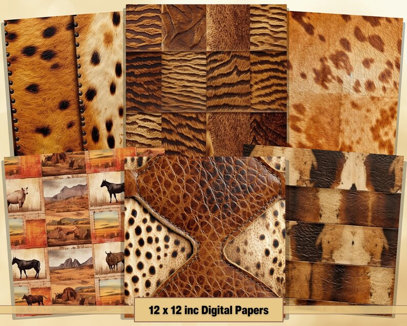 Printable Western Textures Digital Papers, Wild West Pages, Cowboy ...