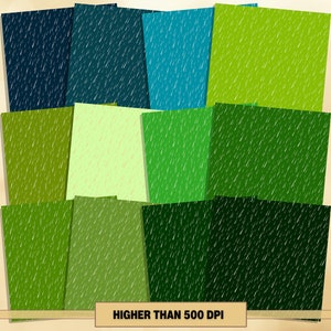 Raining Pattern Digital Paper: 200 Seamless Raindrop Pages (digital ...