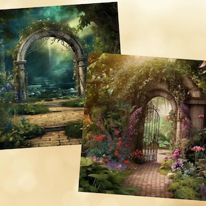 Printable Enchanted Garden Digital Paper, Magical Garden Pages ...