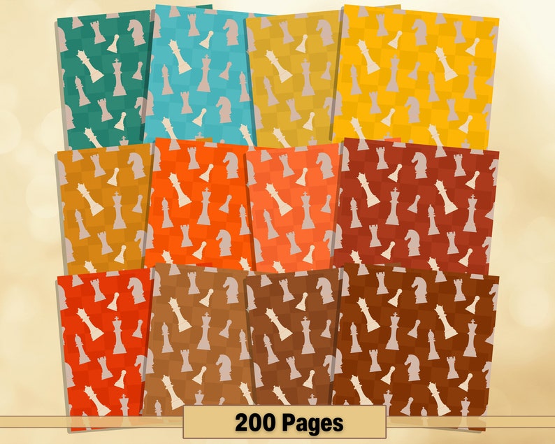 Printable 200 Seamless Chess Pieces Pattern Digital Papers - Etsy