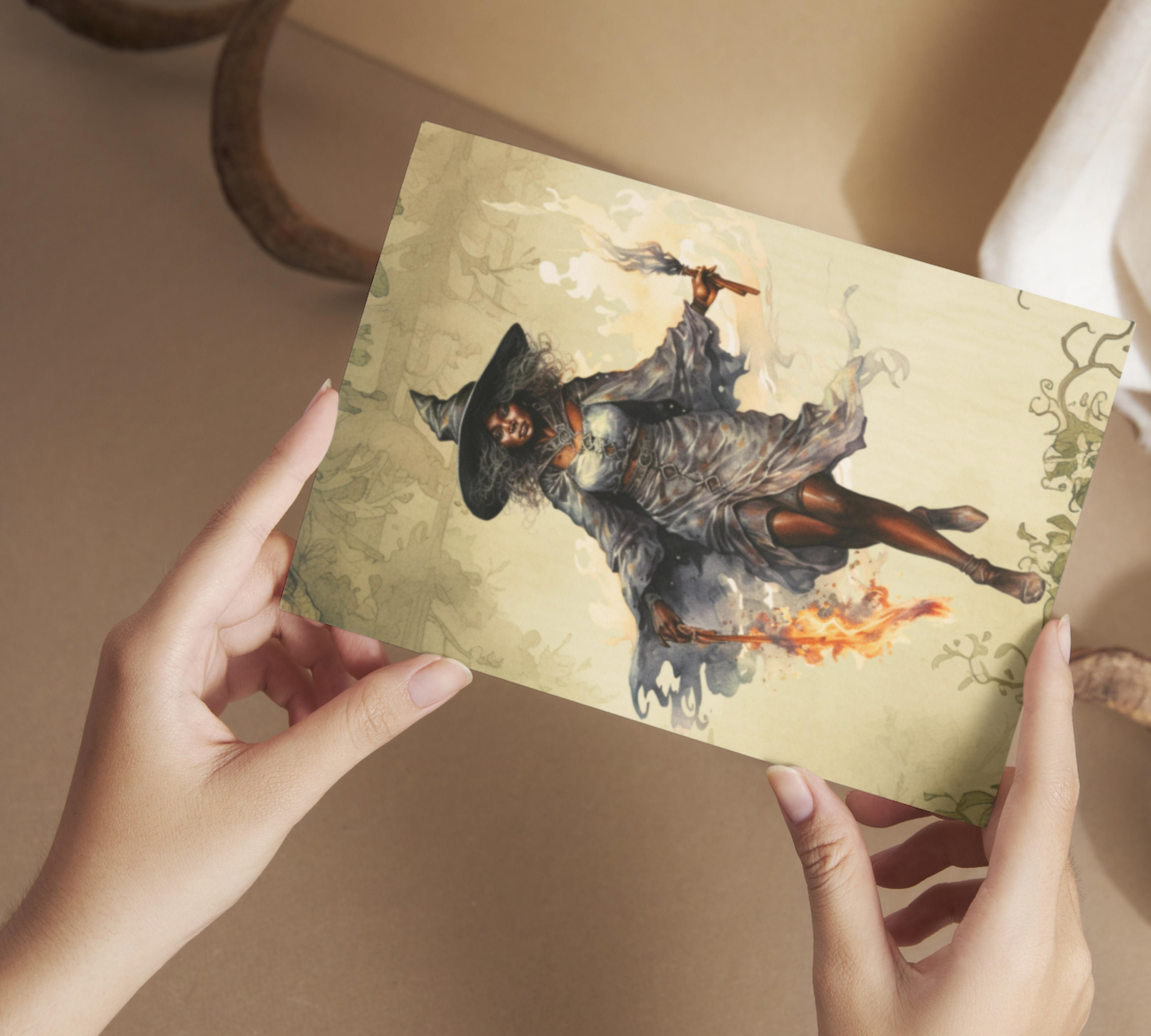 Printable Black Witch Digital Paper, Gothic Witchy Ephemera, Witchcraft ...