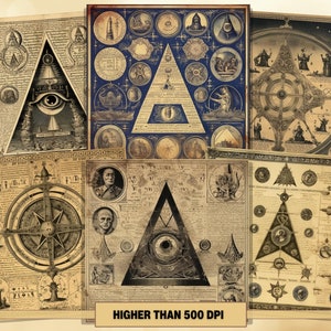 Printable Mystic Occult Digital Papers, Gothic Pages, Witchy Background ...