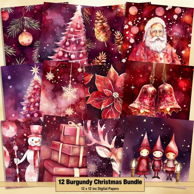Burgundy Christmas - Etsy