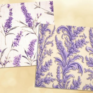 Printable Victorian Lavender Digital Papers, Floral Pages, Background ...