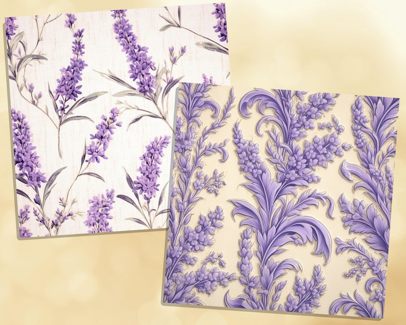 Printable Victorian Lavender Digital Papers, Floral Pages, Background ...
