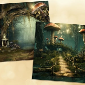 Printable Enchanted Fairy Forest Digital Papers, Fantasy Pages ...