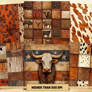 Printable Western Textures Digital Papers, Wild West Pages, Cowboy ...