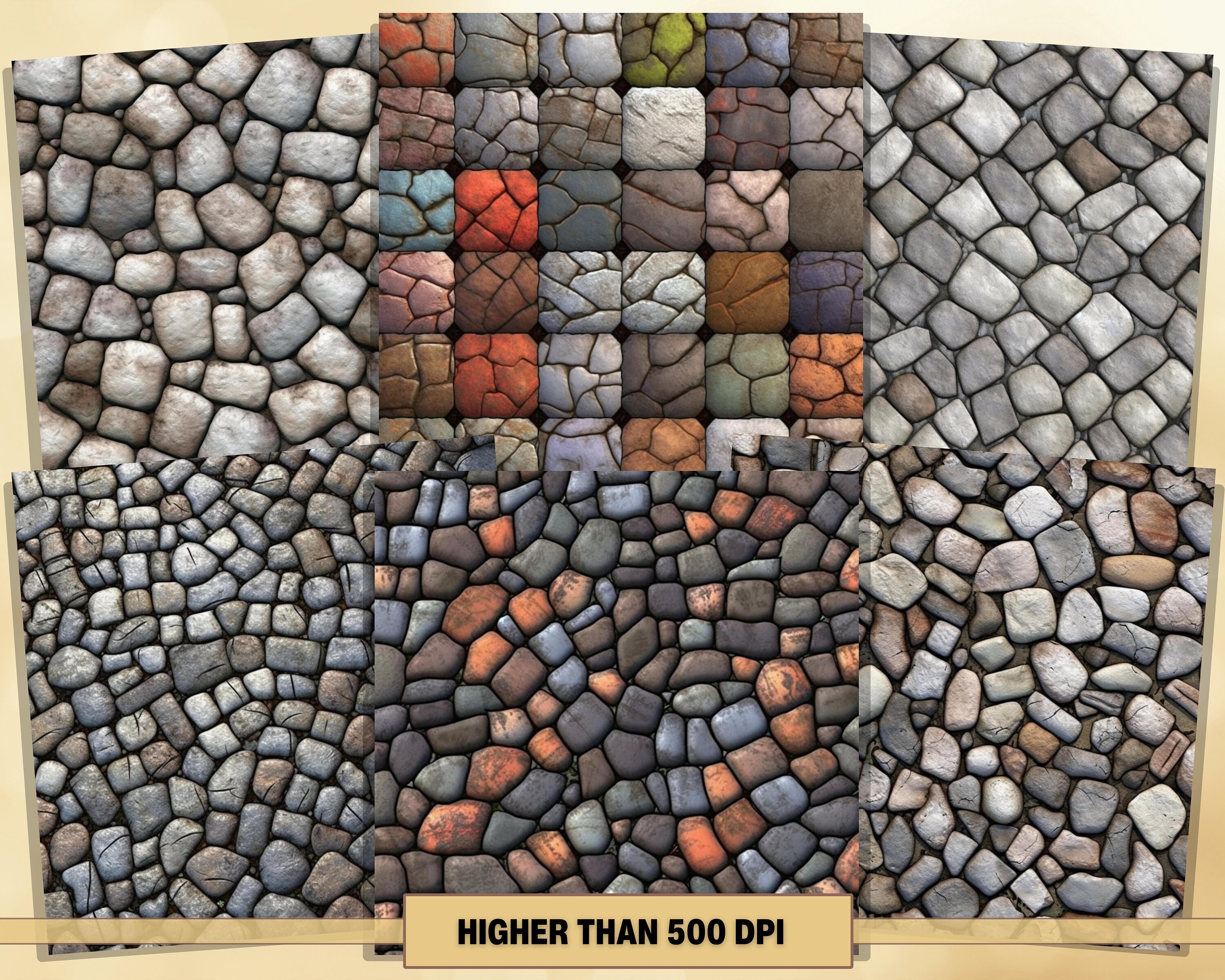 Printable Cobblestone Textures Digital Papers Rustic Stone - Etsy