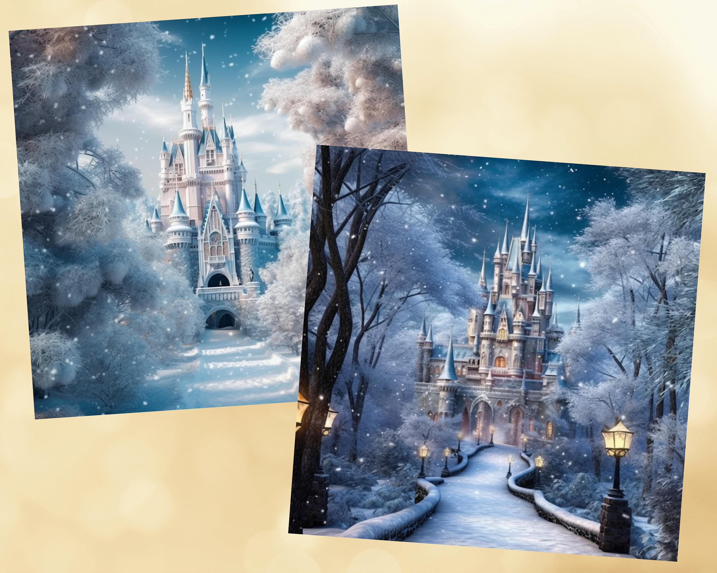 Printable Winter Wonderland Digital Papers, Snow Forest Pages, Winter ...