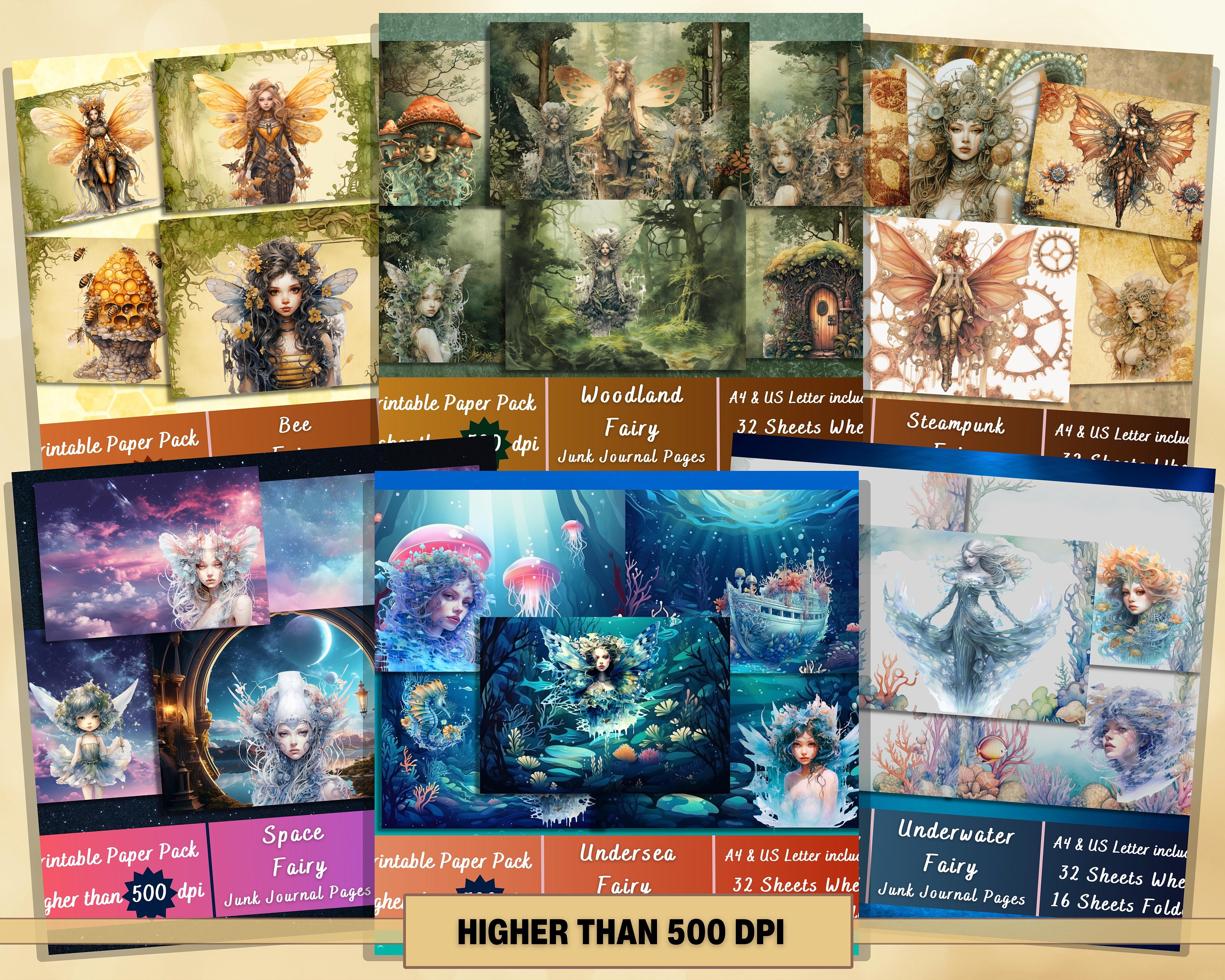 Printable Fairy & Fantasy Digital Paper Mega Bundle Magic - Etsy