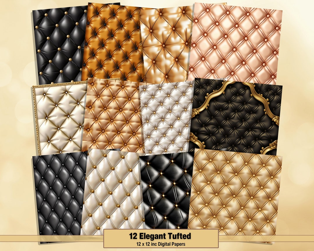 Printable Luxury Quilted Digital Papers, Tufted Textures Pages ...
