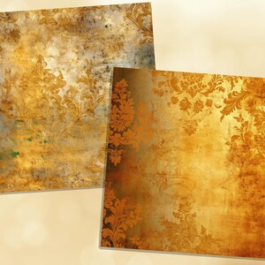 Printable Baroque Patterns Digital Papers, Gold Shabby Pages, Rococo ...