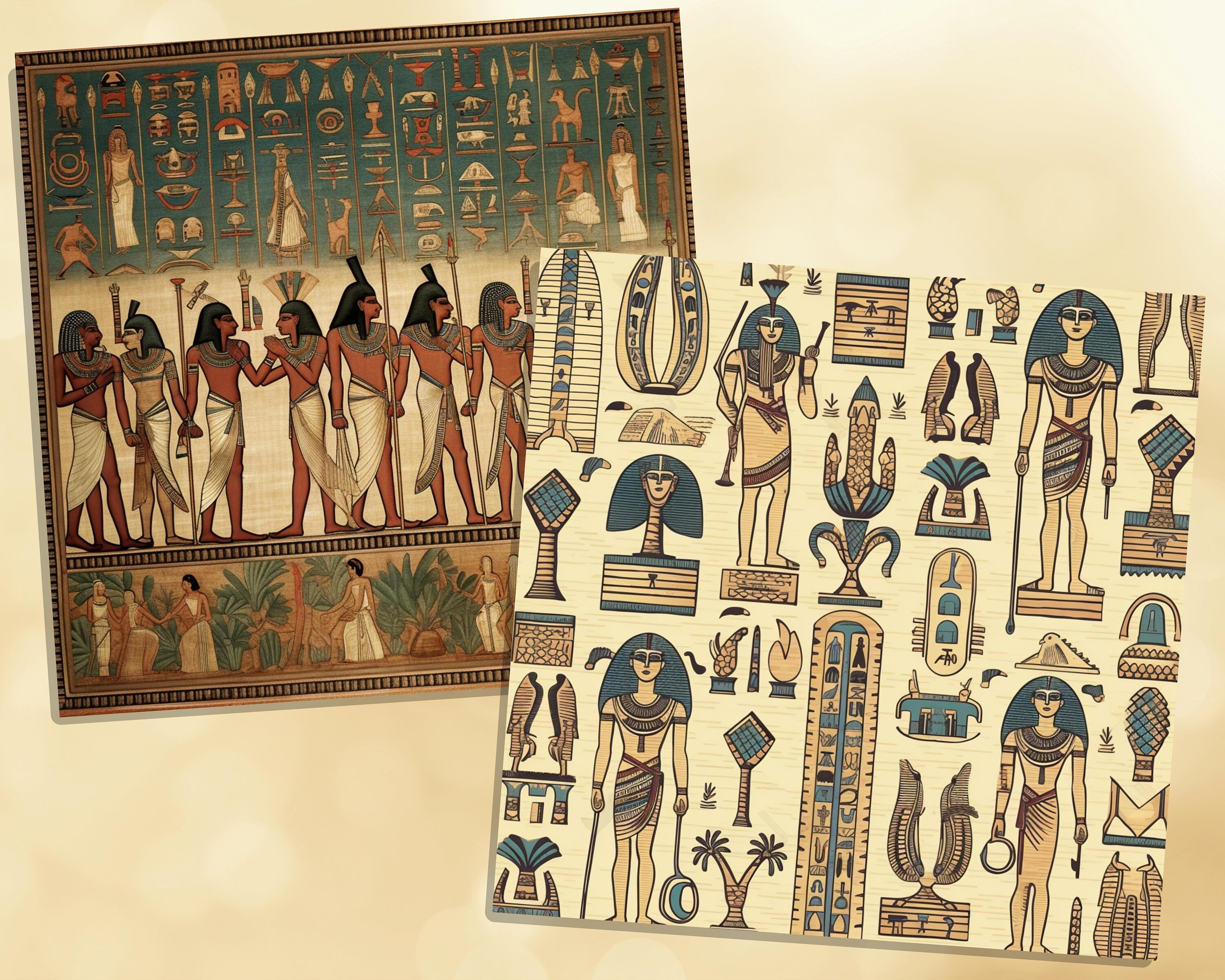 Printable Ancient Egypt Digital Papers Old Egyptian Page - Etsy