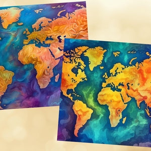 Printable World Maps Digital Papers, Antique Pages, Vintage Background ...