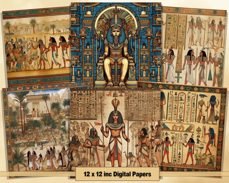 Printable Ancient Egypt Digital Papers, Old Egyptian Page, Background ...