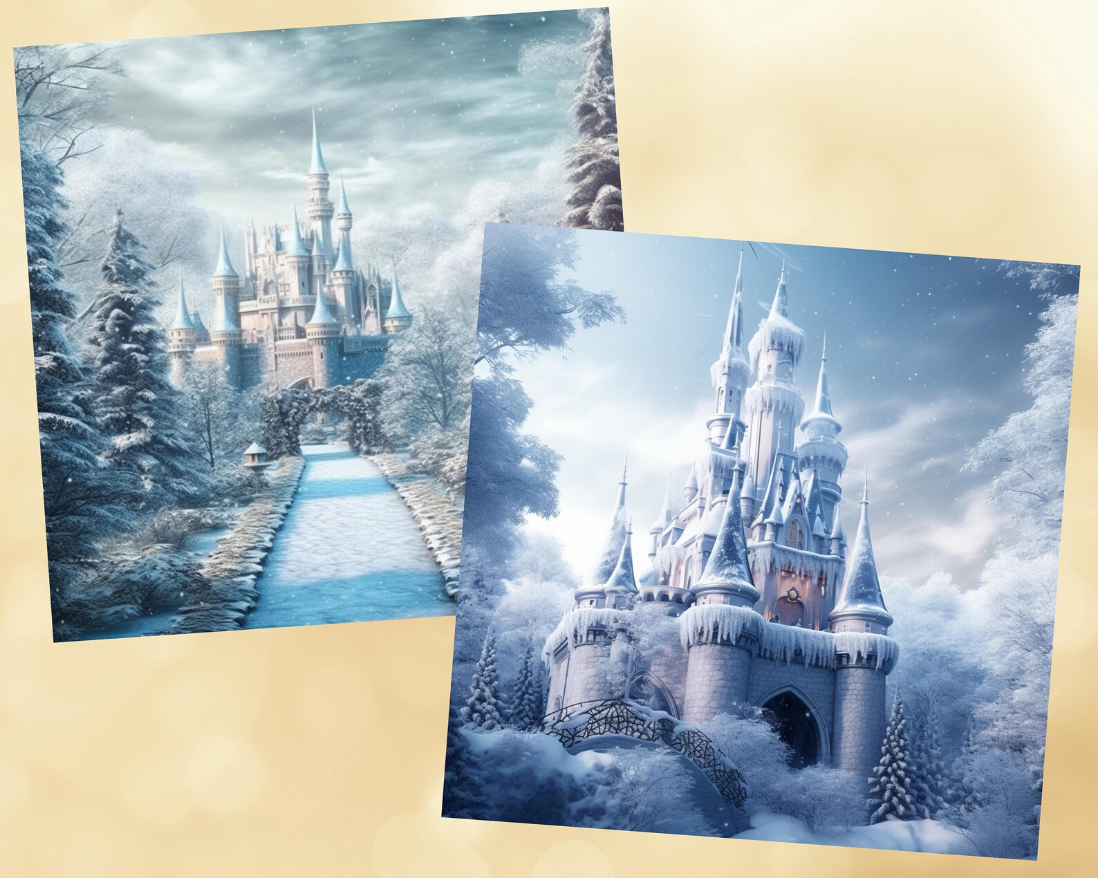 Printable Winter Wonderland Digital Papers, Snow Forest Pages, Winter ...