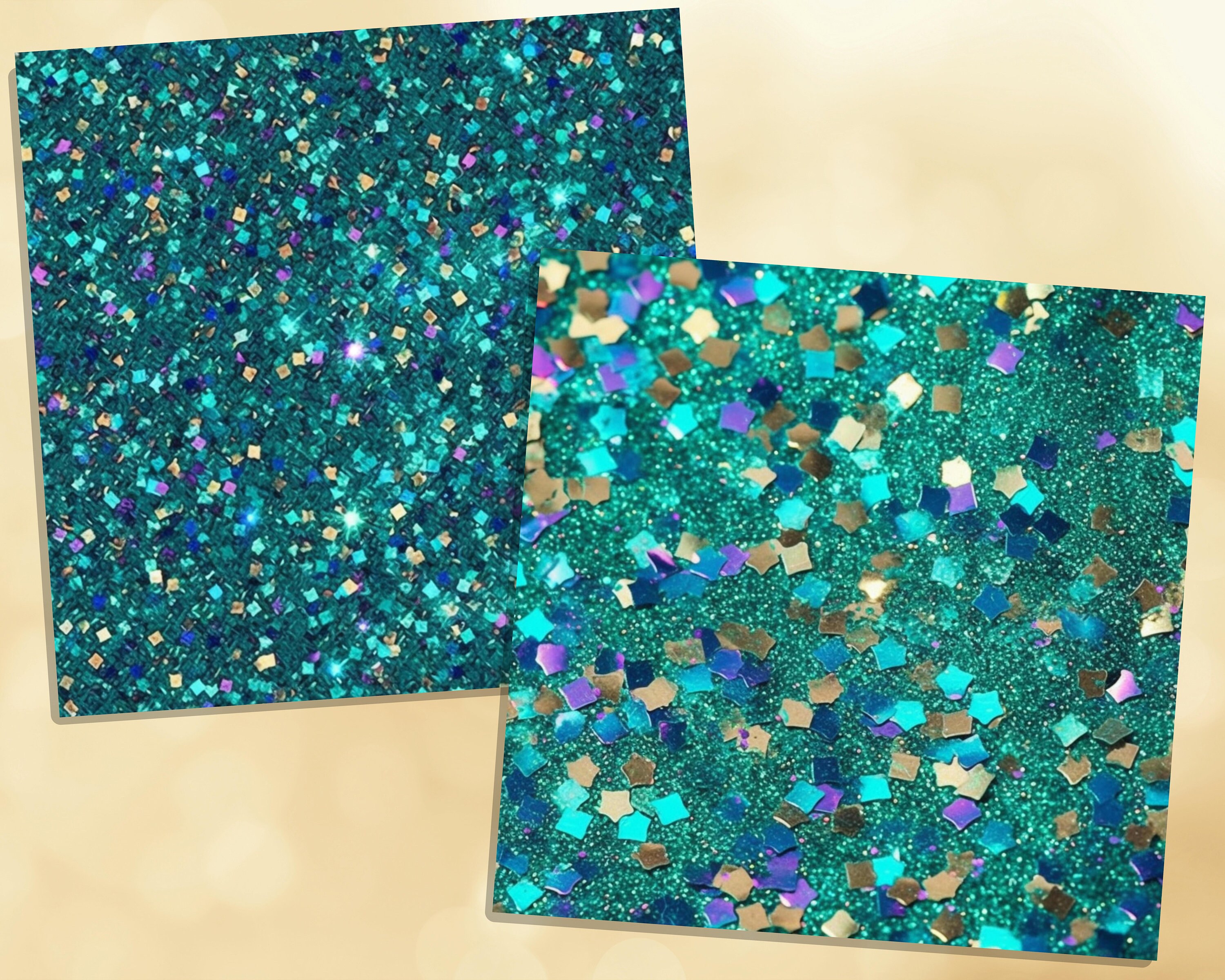 Printable Teal Glitter Digital Papers Turquoise Pages - Etsy