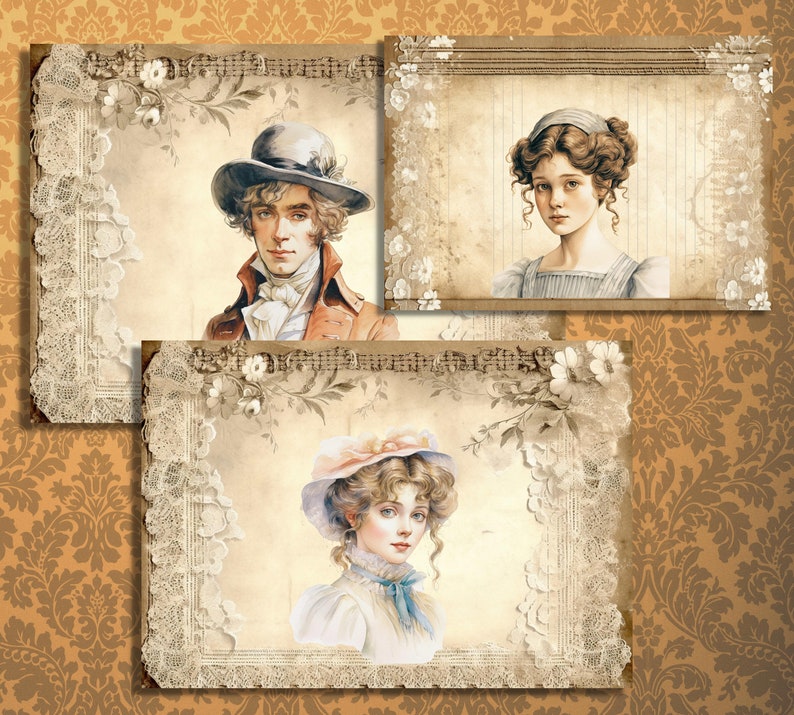 Printable Sense and Sensibility Digital Paper, Regency Ephemera, Jane ...