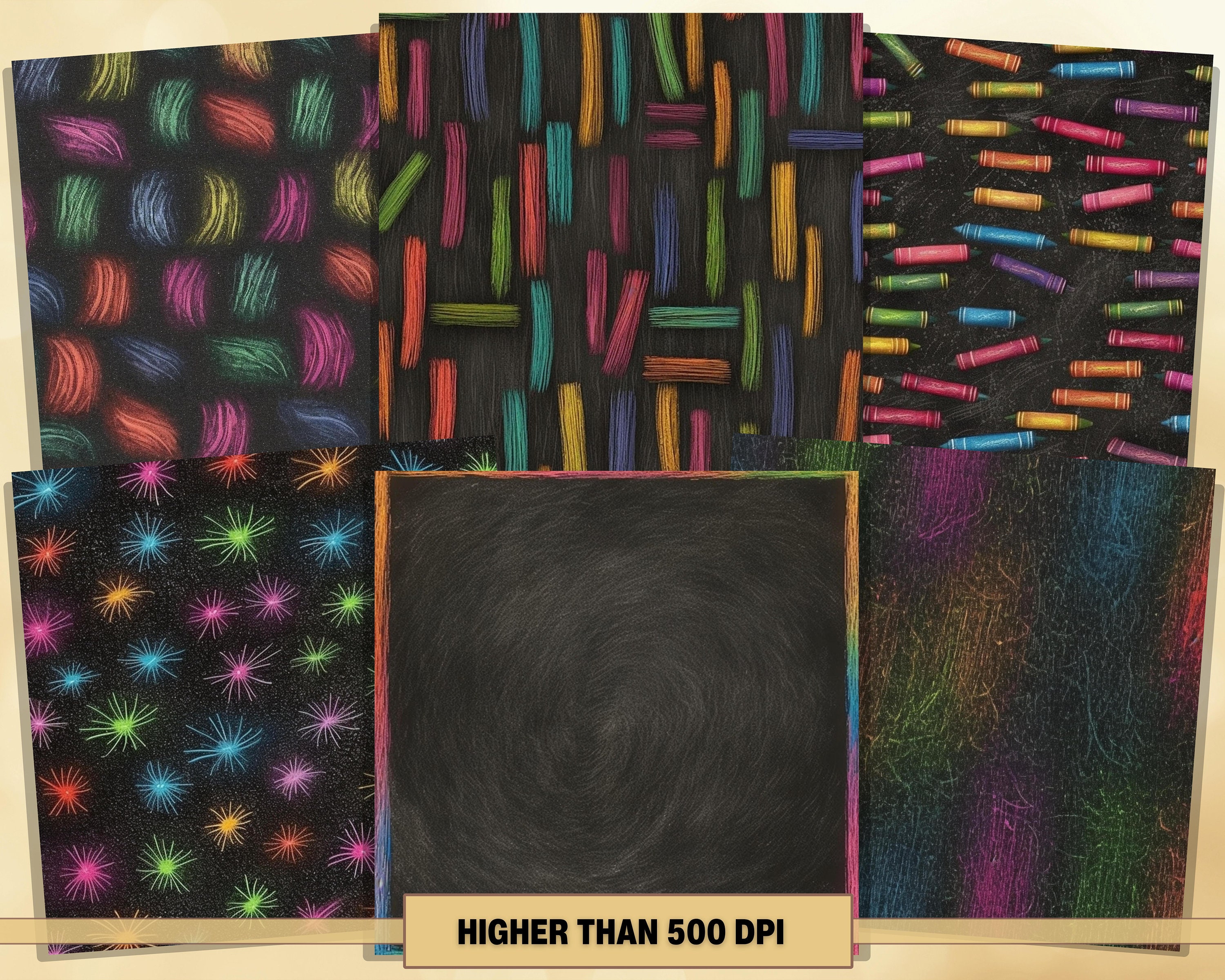 Printable Rainbow Chalkboard Digital Papers Blackboard Pages - Etsy