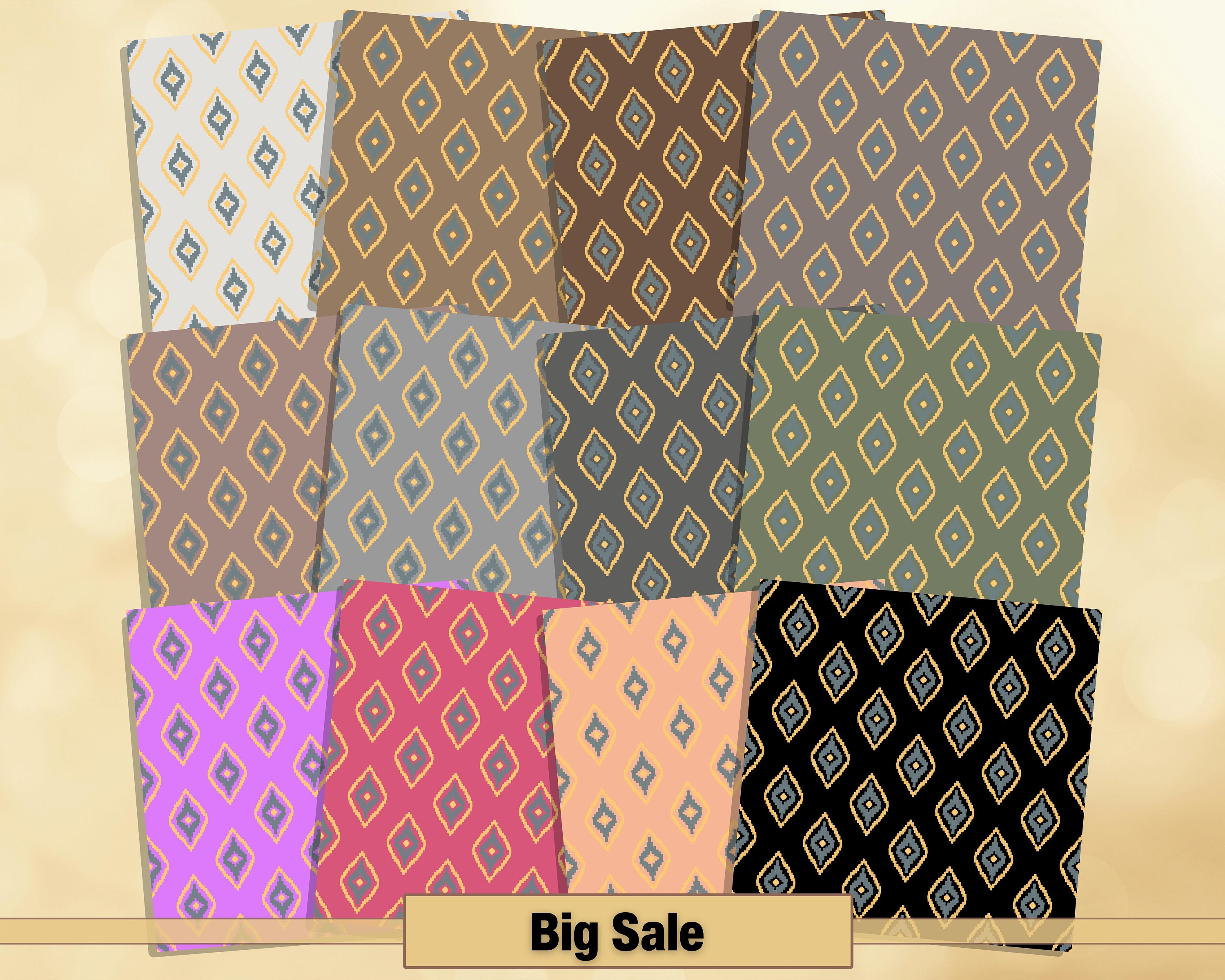 Printable 200 Seamless Ikat Pattern Digital Papers Ikat - Etsy