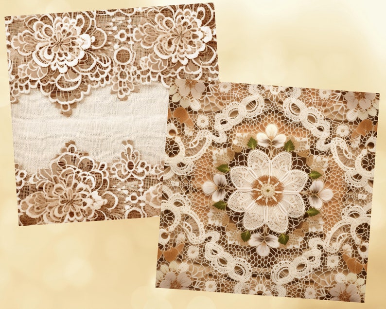 Printable Vintage Lace Digital Paper, Lace Pages, Laced Background ...