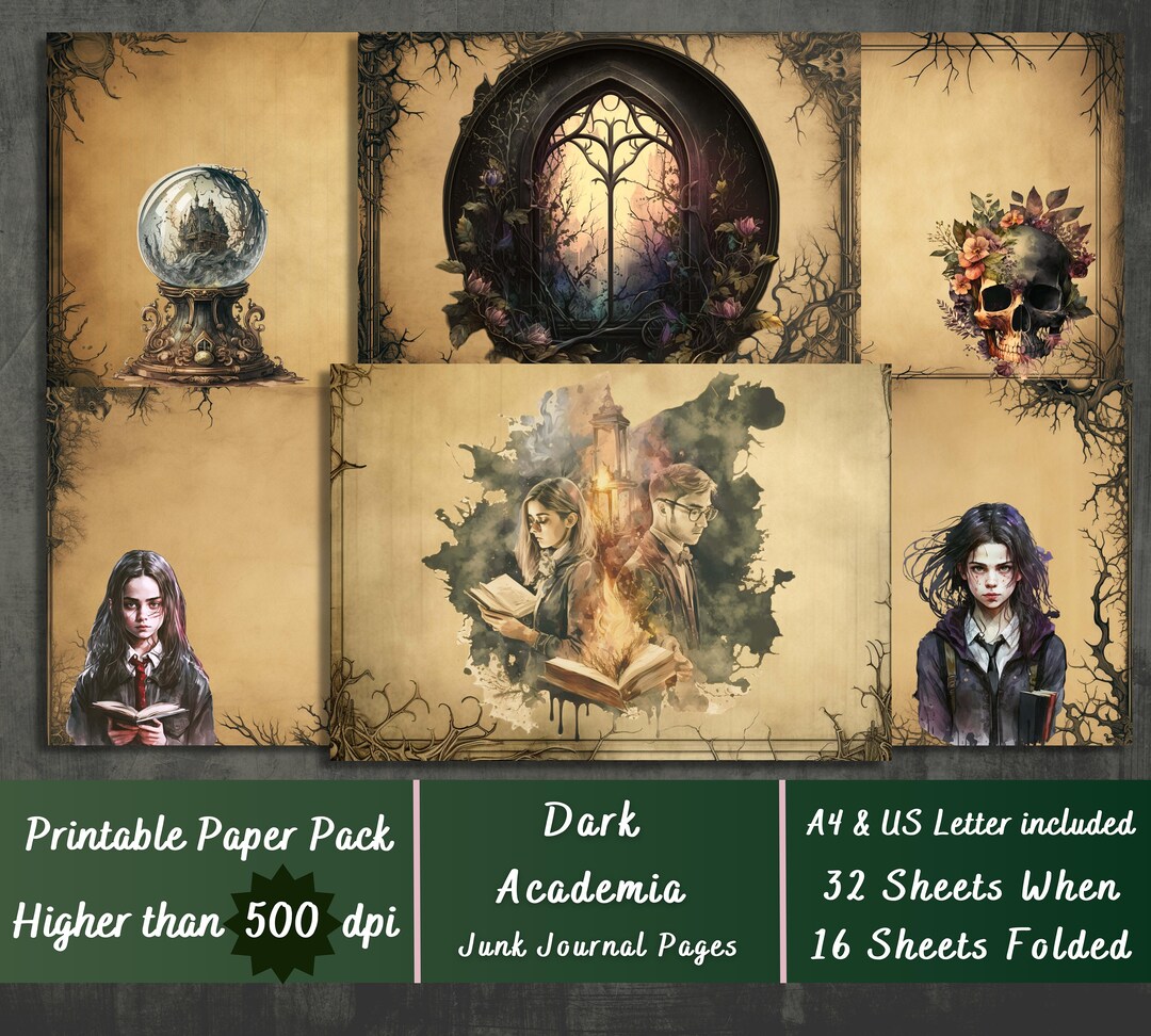 Dark Academia Printable Paper: Gothic Witchcraft Ephemera (digital ...