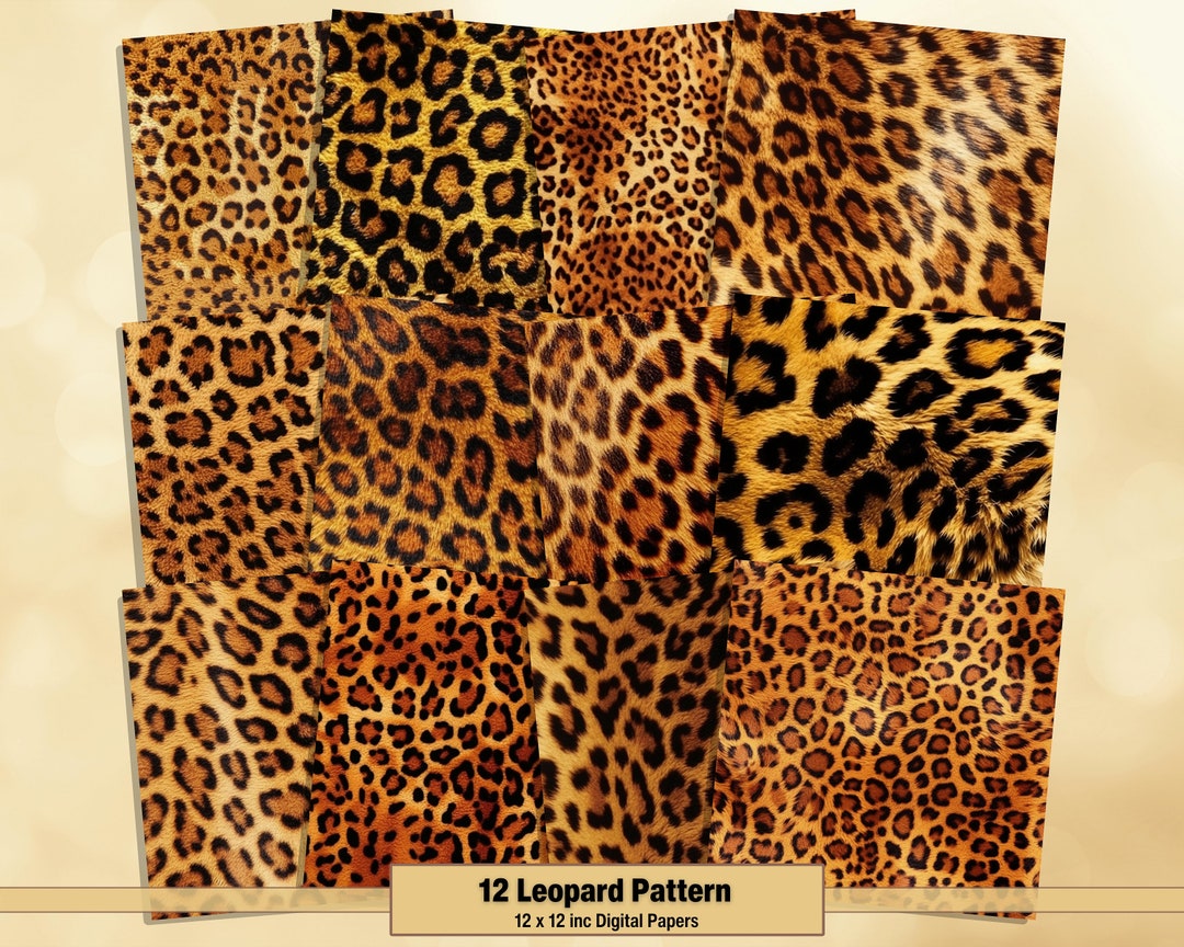 Printable Leopard Skin Pattern Digital Papers, Cheetah Fur Pages ...