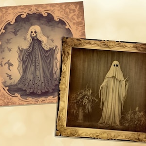 Printable Spooky Ghost Digital Papers, Pages, Halloween Background ...