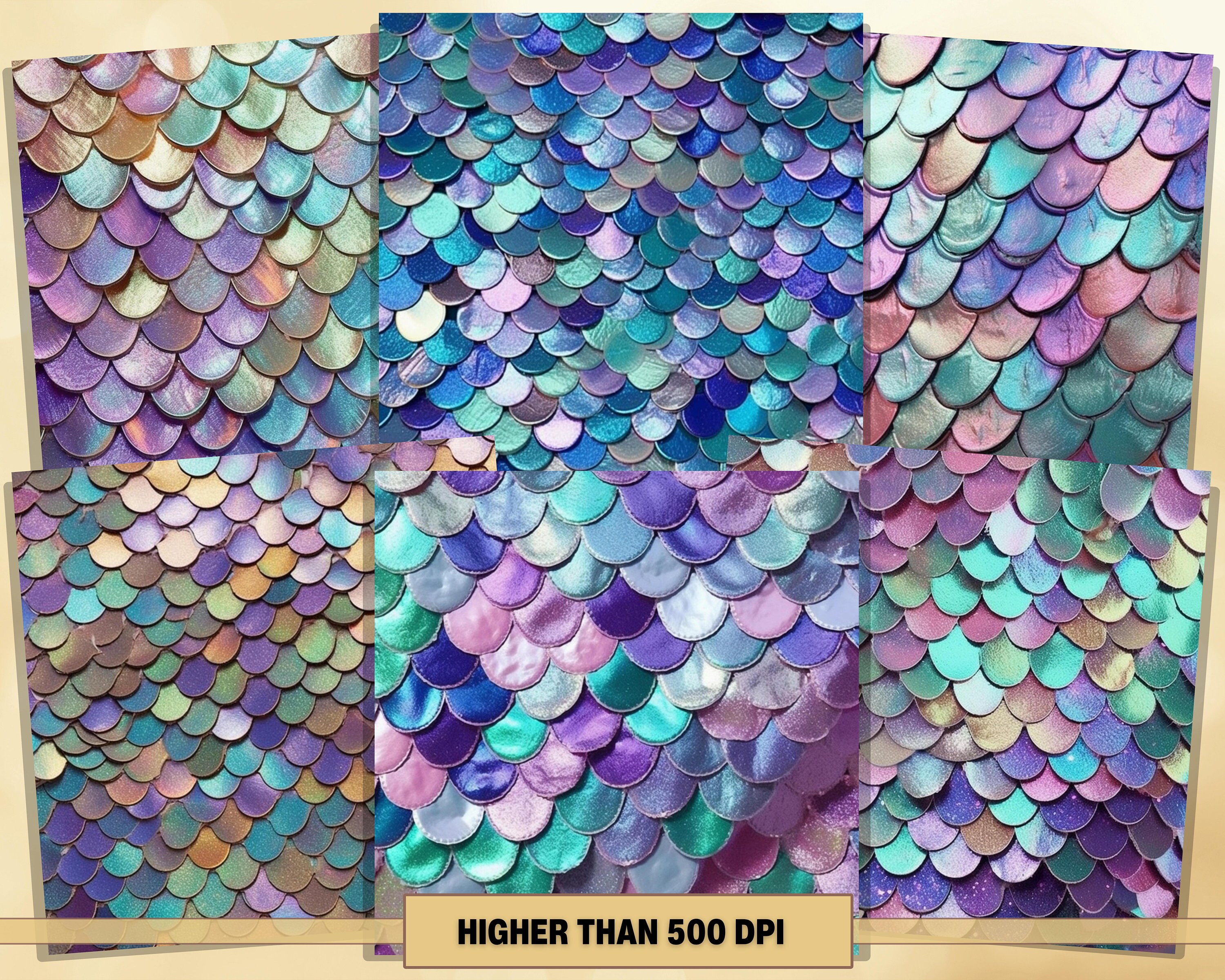 Printable Mermaid Sparkle Digital Papers Mermaid Scale Page - Etsy