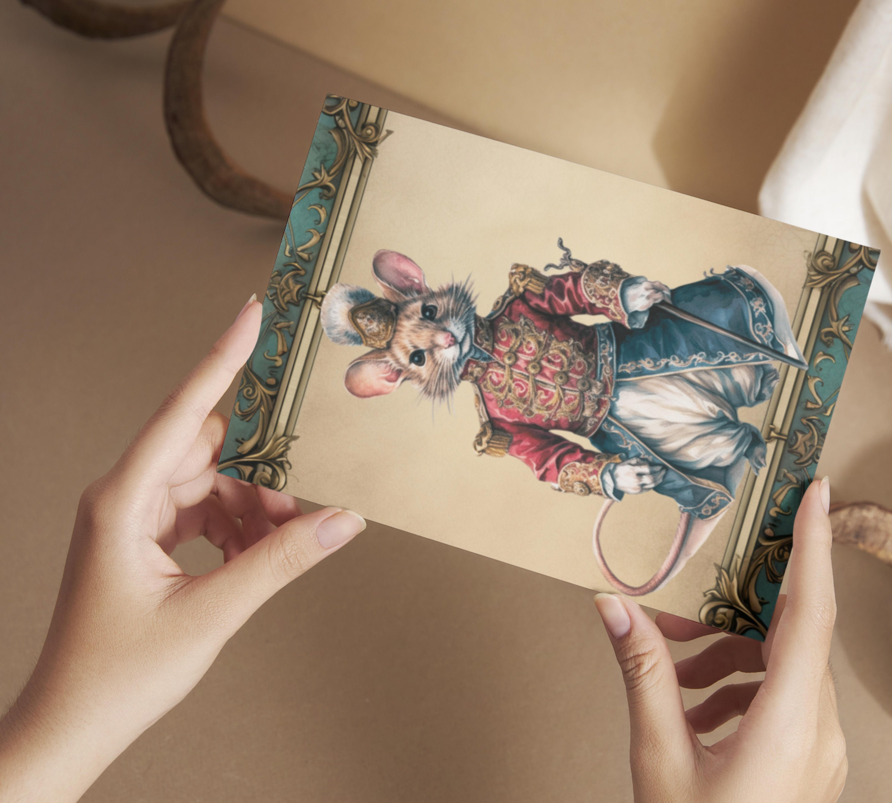 Printable Victorian Mouse Digital Paper Dressed Animals - Etsy