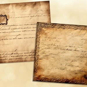 Printable Antique Digital Papers, Handwritten Pages, Old Background ...