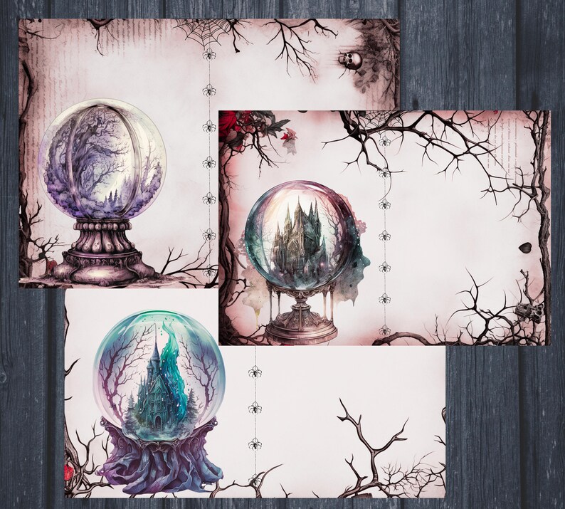 Printable Crystal Balls Digital Paper Fortune Tellers - Etsy