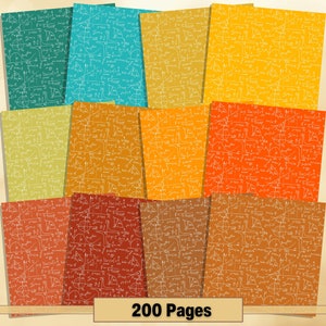 Printable 200 Seamless Math Formulas Pattern Digital Papers ...