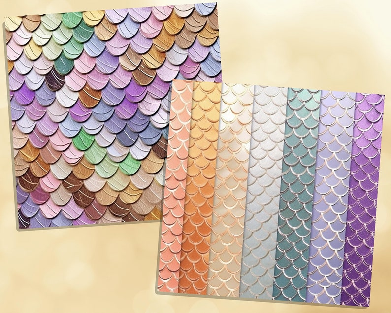 Printable Mermaid Scales Digital Papers, Mermaid Tail Textures Pages ...