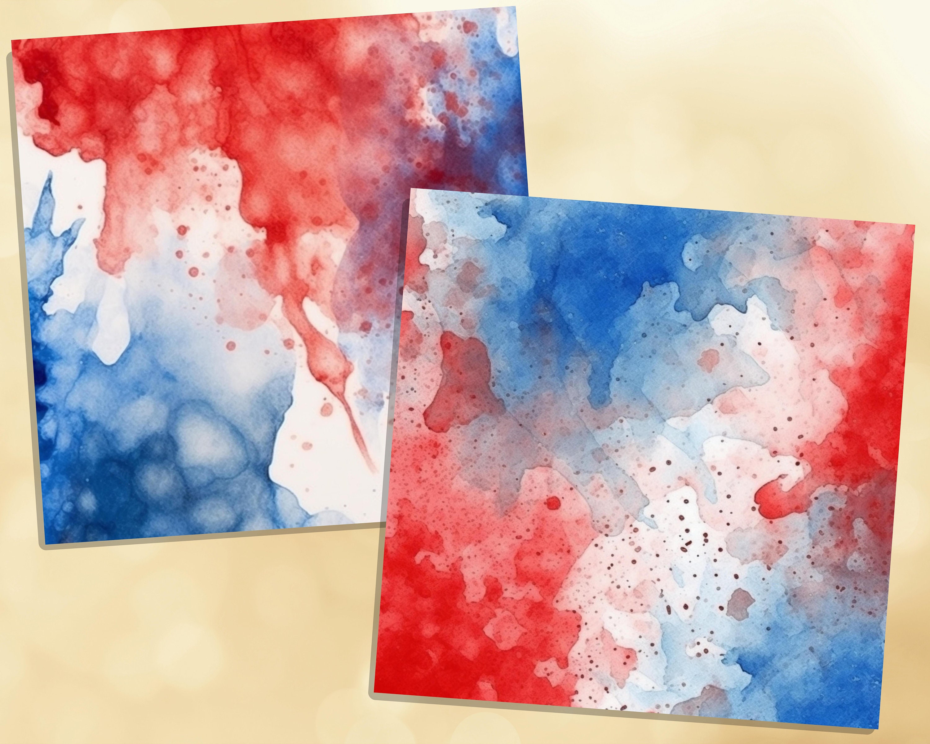 Printable Red Blue Watercolor Digital Paper Abstract Page - Etsy