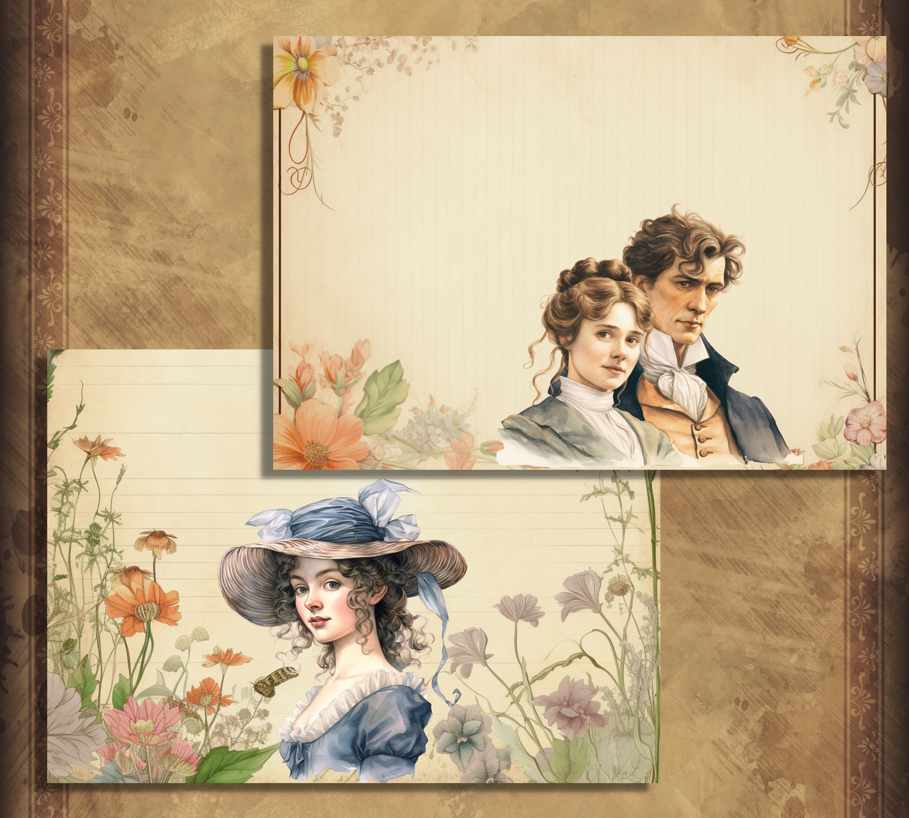 Printable Sense and Sensibility Digital Paper Victorian - Etsy