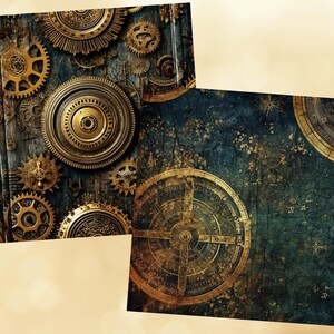 Printable Steampunk Digital Papers, Industrial Pages, Masculine ...