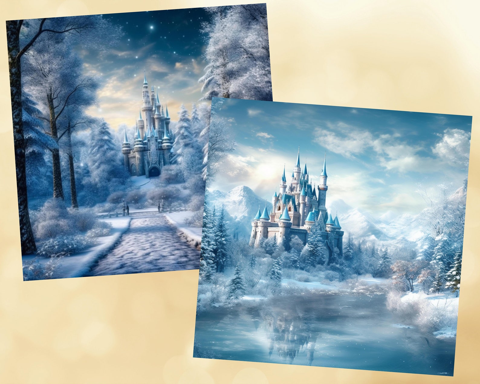 Printable Winter Wonderland Digital Papers, Snow Forest Pages, Winter ...