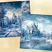 Printable Winter Wonderland Digital Papers, Snow Forest Pages, Winter ...