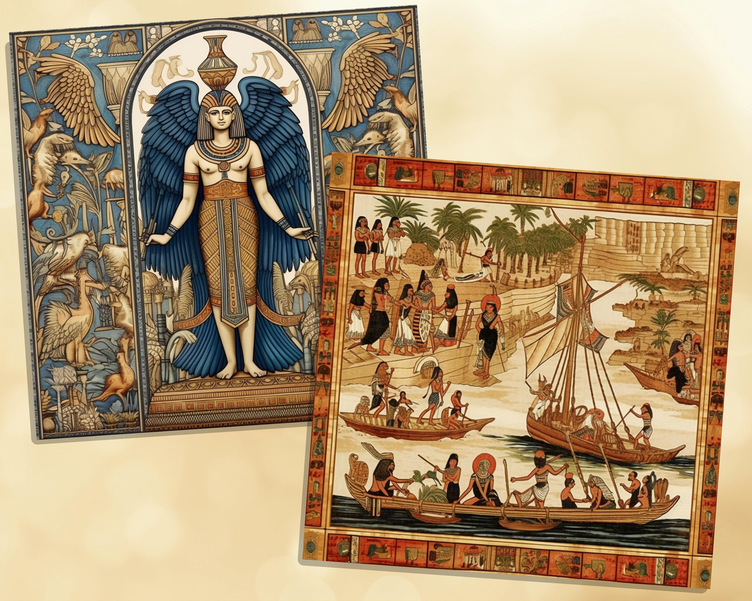 Printable Ancient Egypt Digital Papers Old Egyptian Page - Etsy