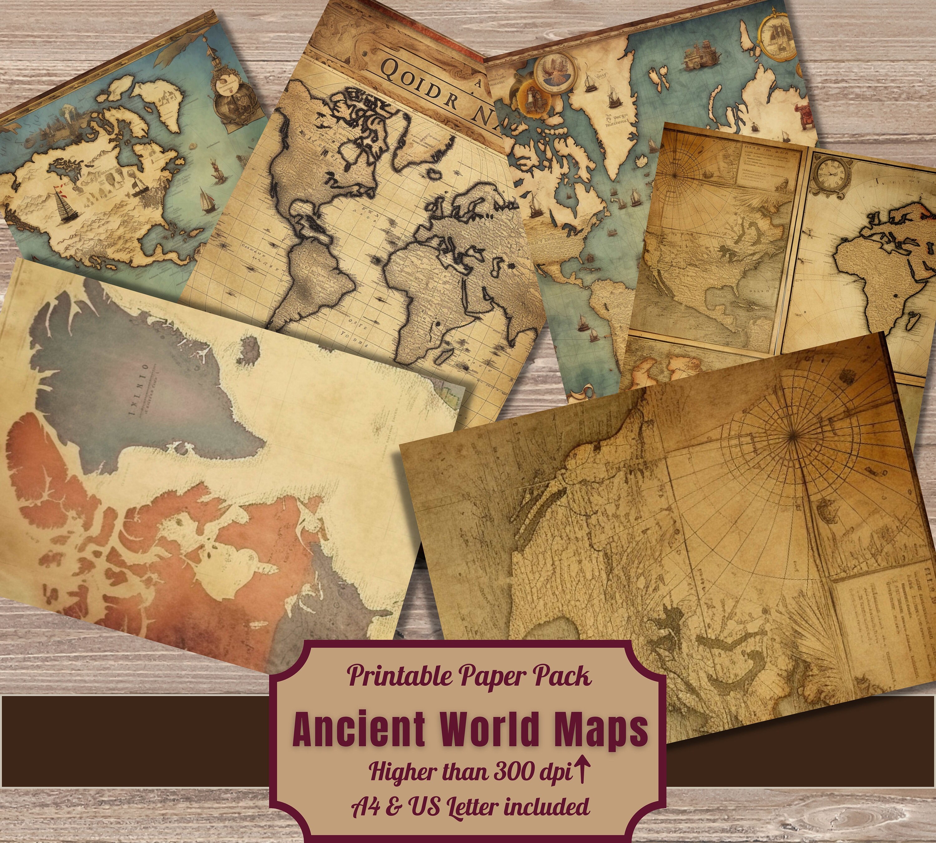 Printable Vintage Maps Digital Paper Antique World Map - Etsy New Zealand