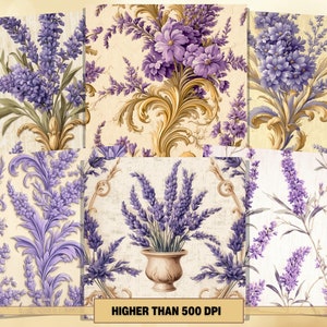 Printable Victorian Lavender Digital Papers, Floral Pages, Background ...