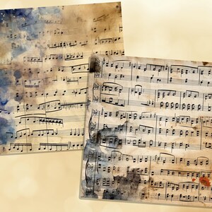 Printable Illustrated Sheet Music Digital Paper, Music Pages ...