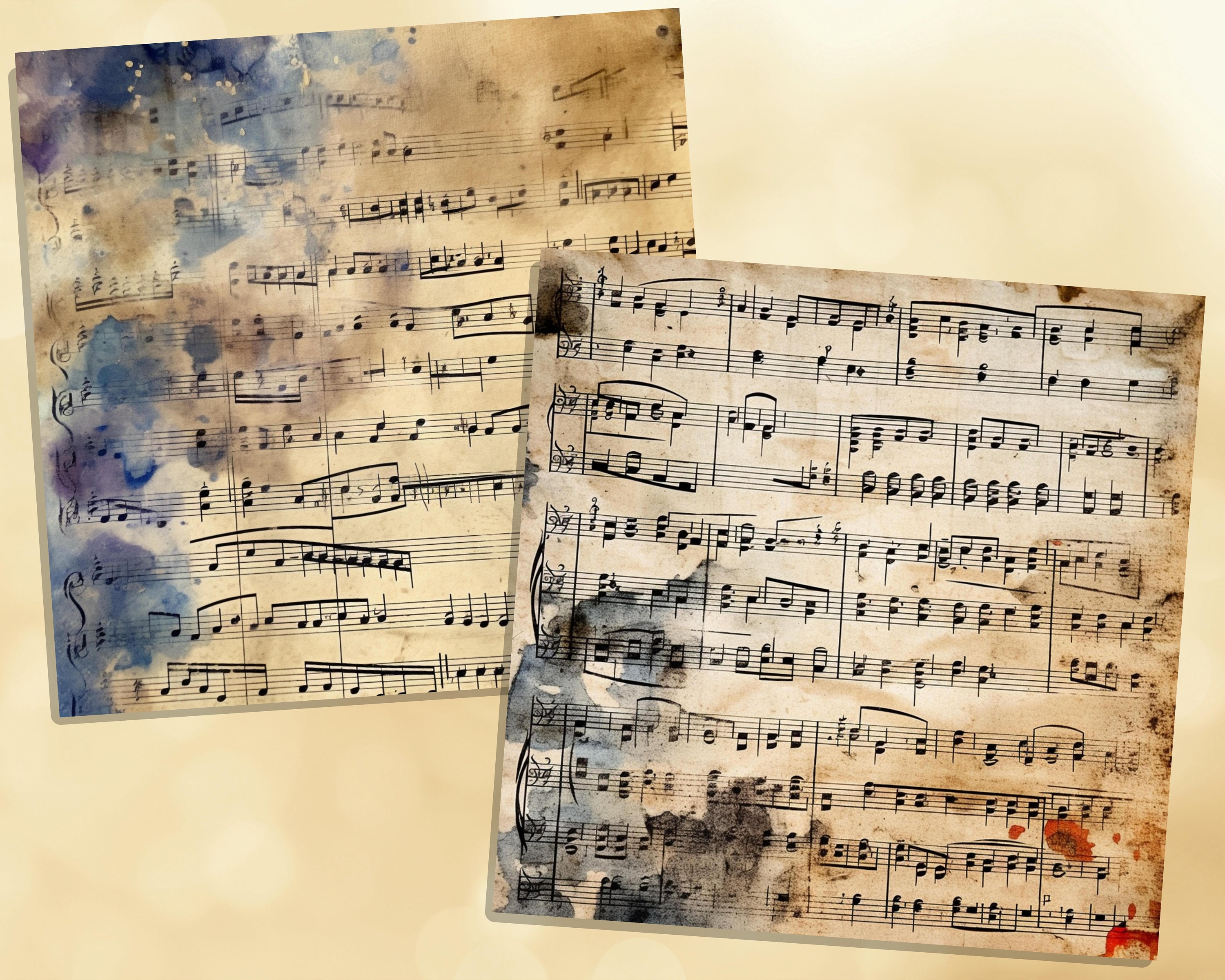Printable Illustrated Sheet Music Digital Paper Music Pages - Etsy UK