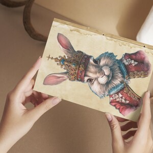 Printable Victorian Rabbit Digital Paper, Dressed Animals Ephemera ...