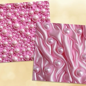 Printable Pink Pearl Digital Paper, Pearl Patterns Page, Silk & Pearl ...