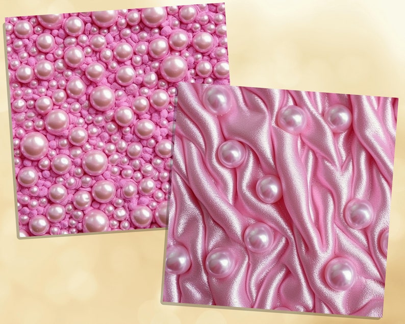 Printable Pink Pearl Digital Paper, Pearl Patterns Page, Silk & Pearl ...