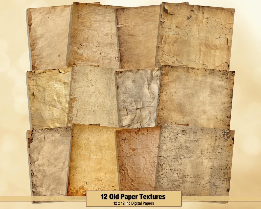 Printable Old Paper Textures Digital Papers, Distressed Page ...