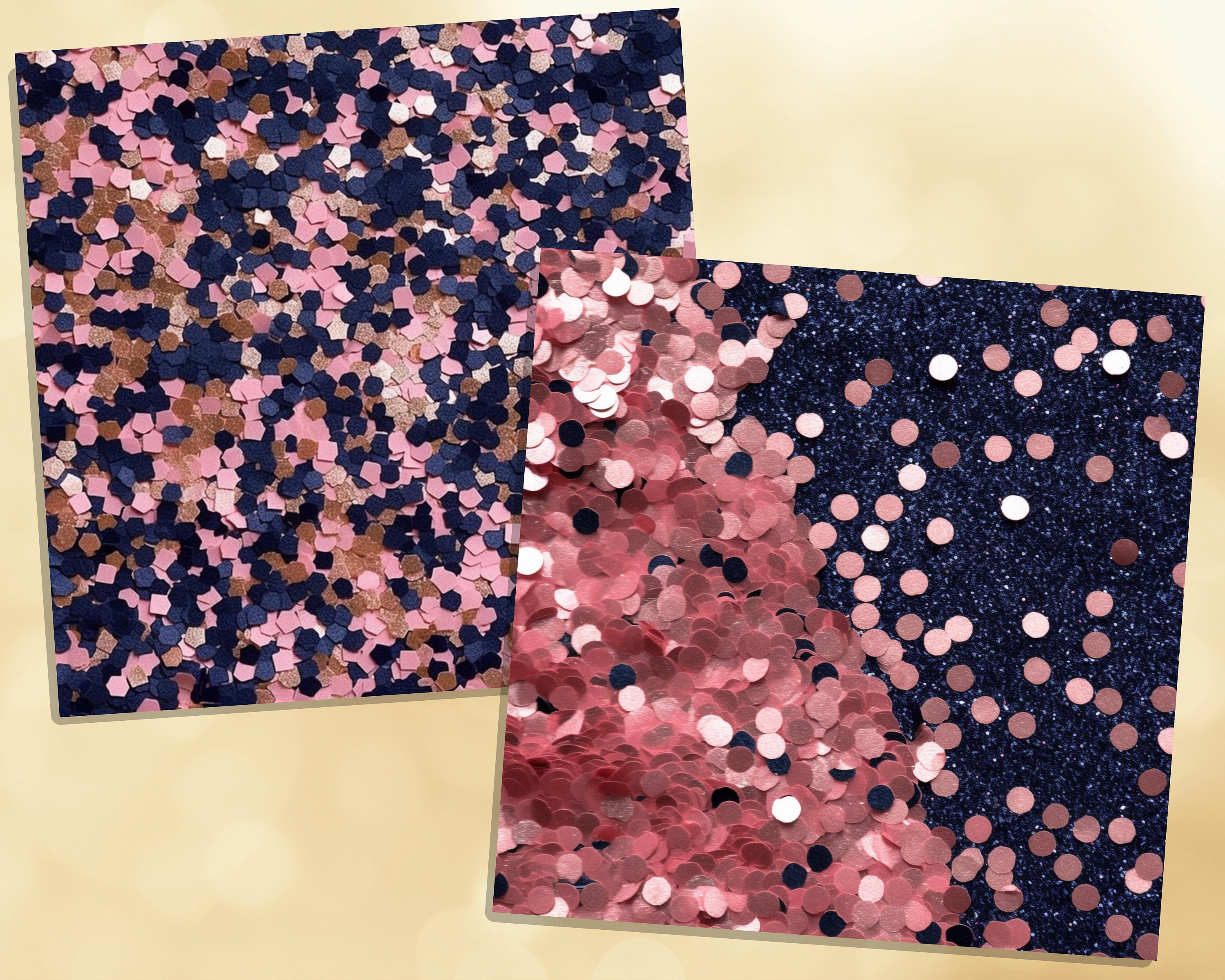 Printable Navy Blue & Pink Glitter Digital Papers Blush Navy - Etsy
